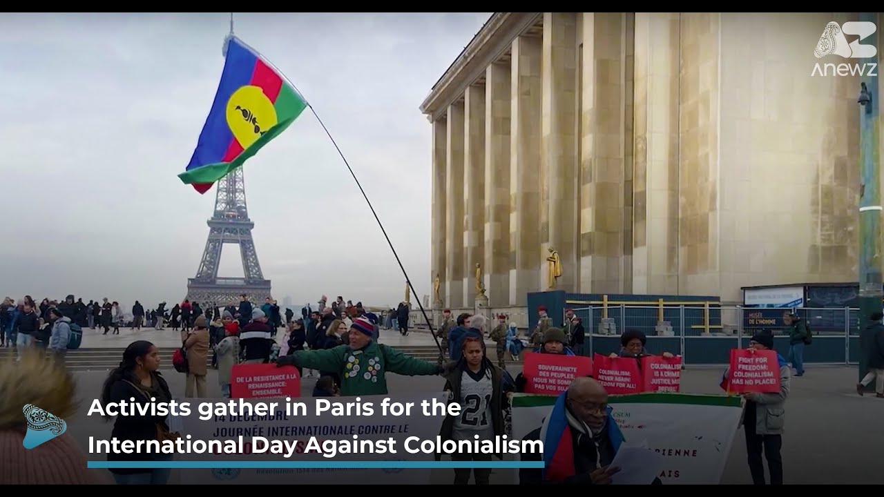 Activists gather in Paris for the International Day Against Colonialism ...
