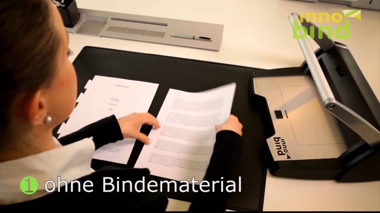 Innobind - umweltfreundlich Dokumenten binden - YouTube