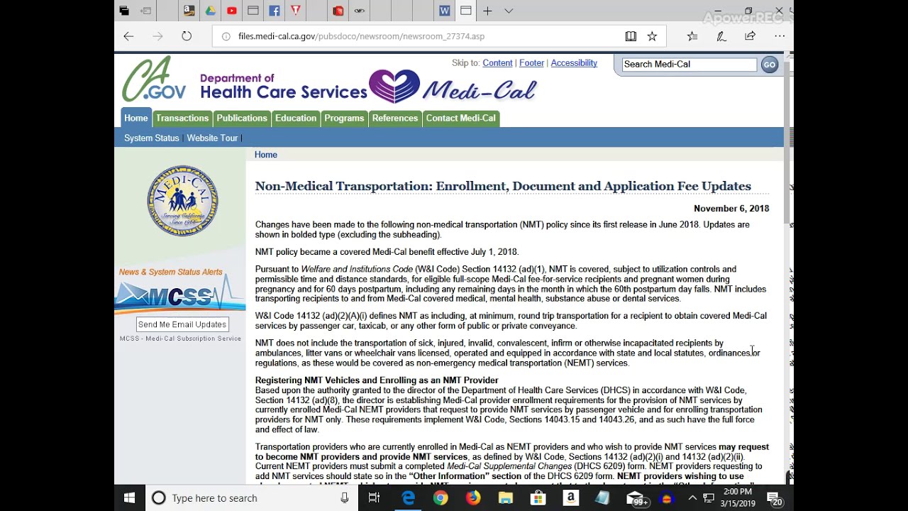 NEMT: STEP BY STEP Enrollment, Document and Application(WORKS IN ANY ...