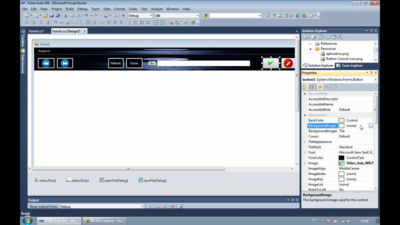 Visual C Webbrowser Aula 2 De 2 Youtube