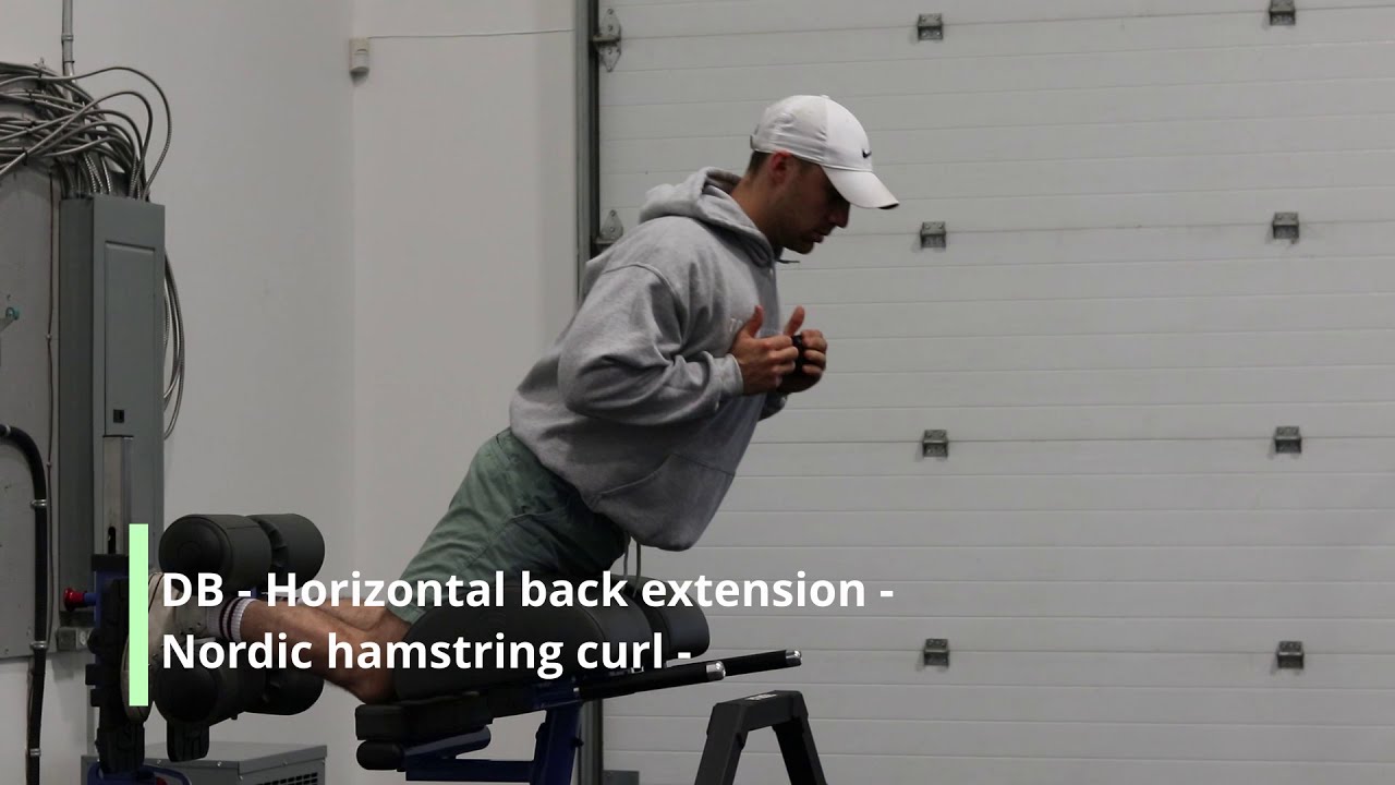 DB - Horizontal back extension - Nordic hamstring curl - - YouTube