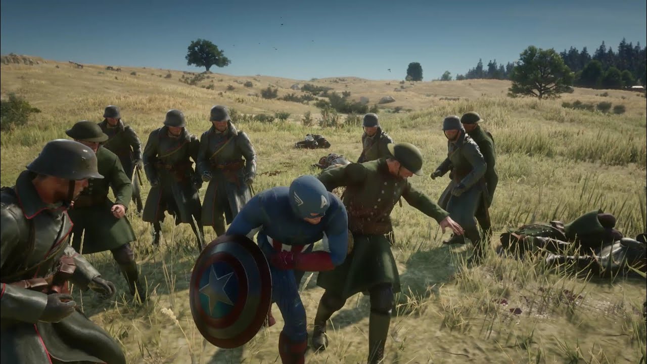 RDR2 - Captain America vs. WW1 Soldiers - YouTube