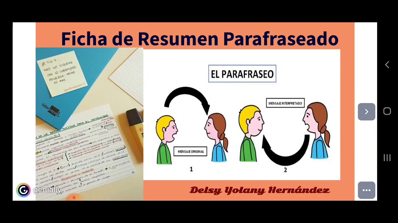LA FICHA DE RESUMEN PARAFRASEADO😊💫Yolanyhernández - YouTube