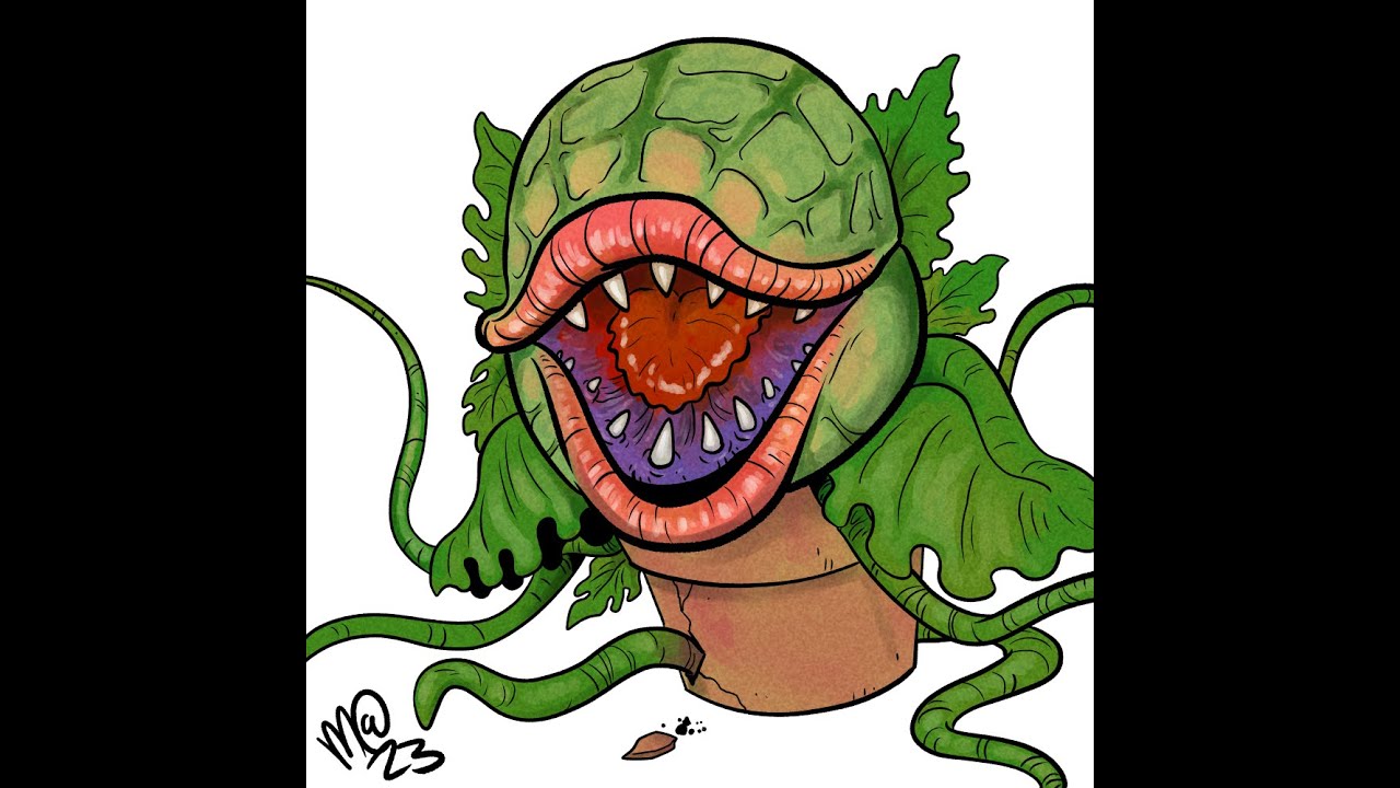 Audrey II Sketch Timelapse, from Little Shop of Horrors - YouTube