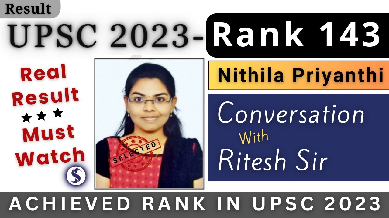 UPSC IAS Topper 2023 | Nithila Priyanthi | Rank- 143 | UPSC CSE Result ...