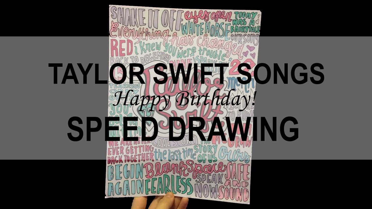 Taylor Swift Song Collage || SPEED DRAWING - YouTube