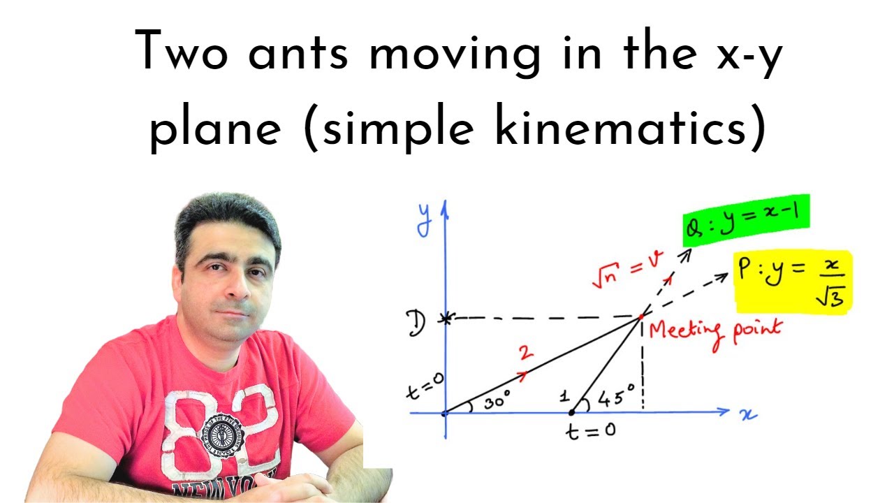 Two ants moving in the x-y plane (simple kinematics problem) - YouTube
