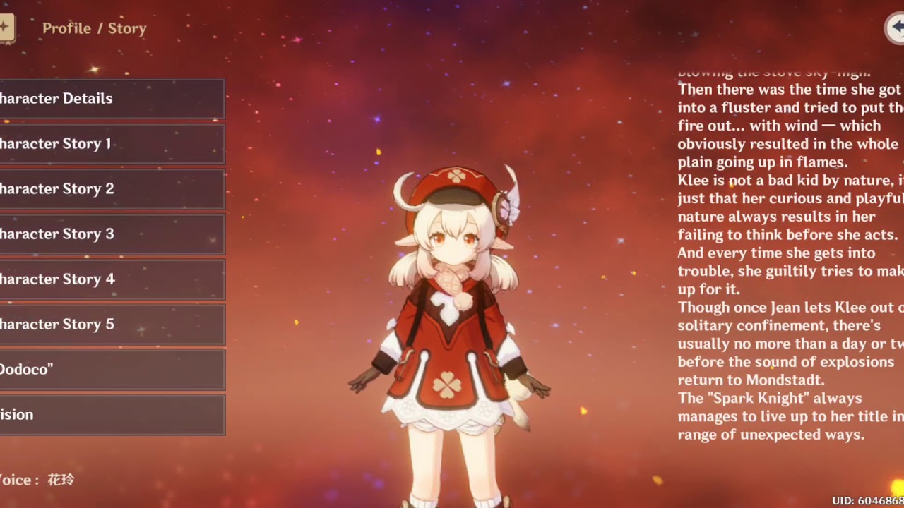 [Genshin Impact] Klee Voice lines (Chinese) Part 2 + Story - YouTube