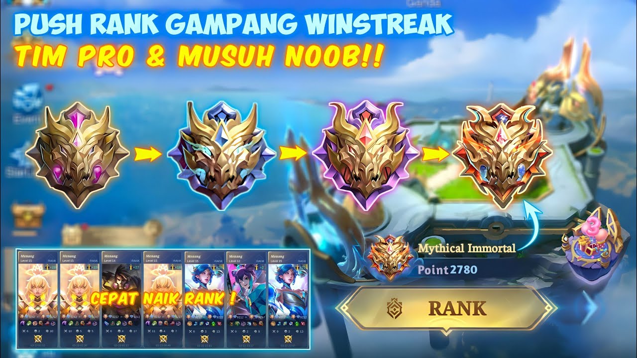 DAPAT TIM PRO & MUSUH NOOB! TIPS WINSTREAK SOLO RANK NAIK TIER DENGAN ...