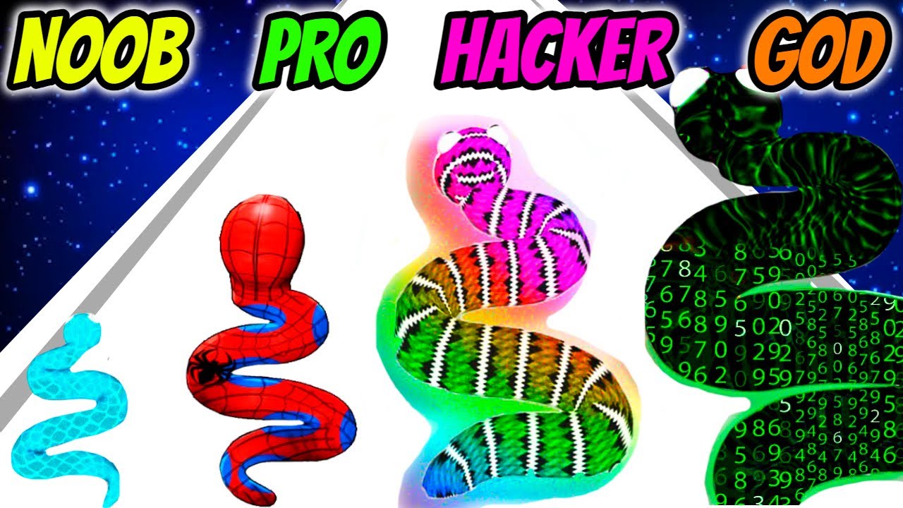 Snake Master 3D - NOOB vs PRO vs HACKER vs GOD - YouTube