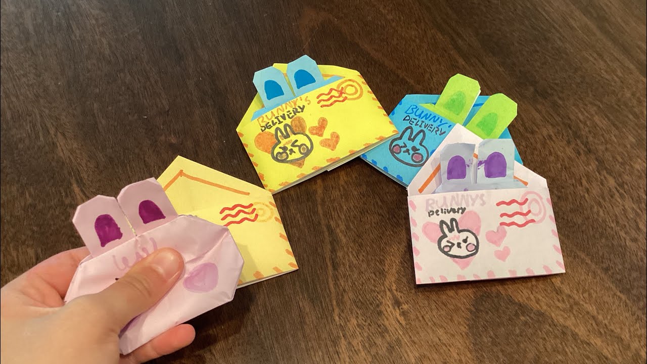 How to make a DIY bunny squishy + envelope! (Inspired by hello origami ...