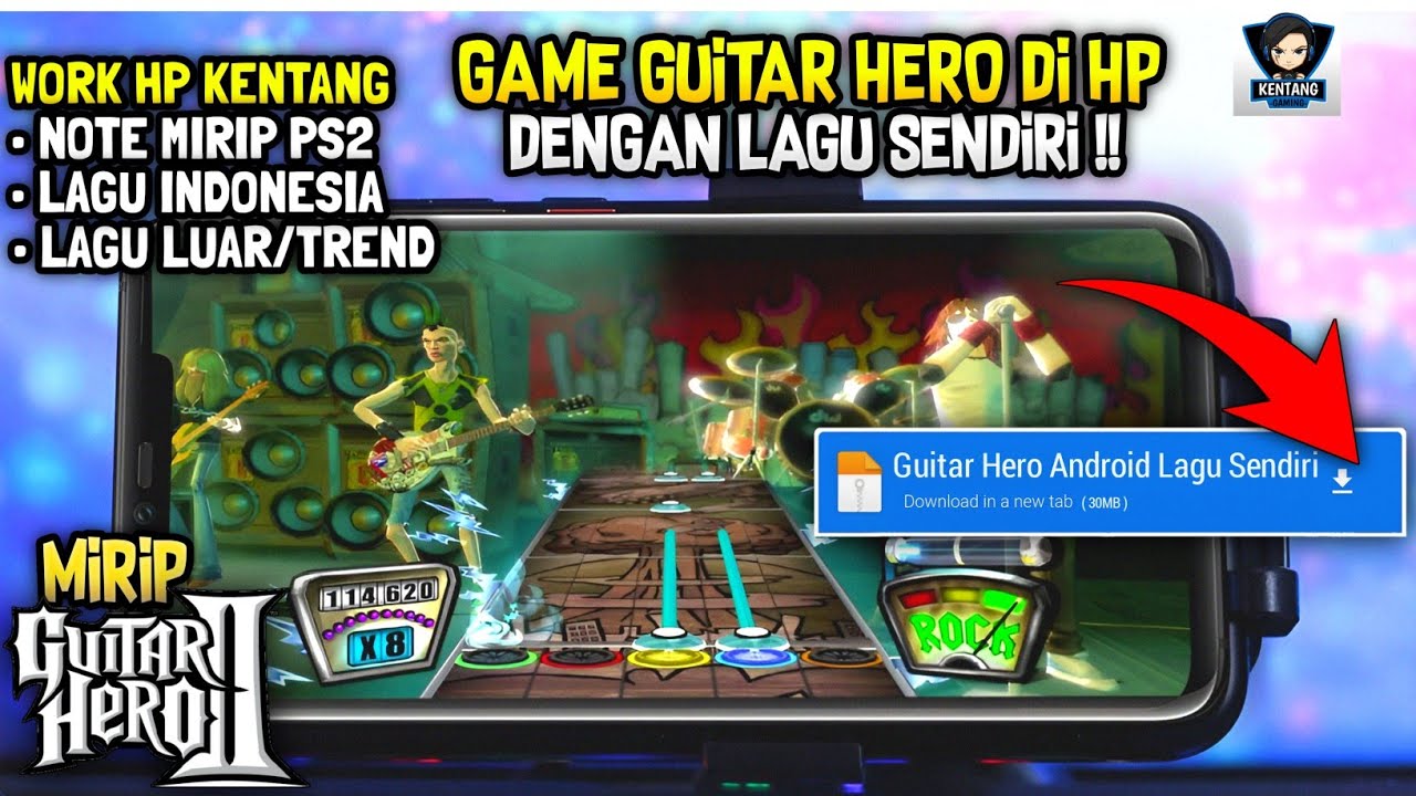 No Emulator‼️ Game Guitar Hero Android Dengan Lagu Sendiri | Game ...