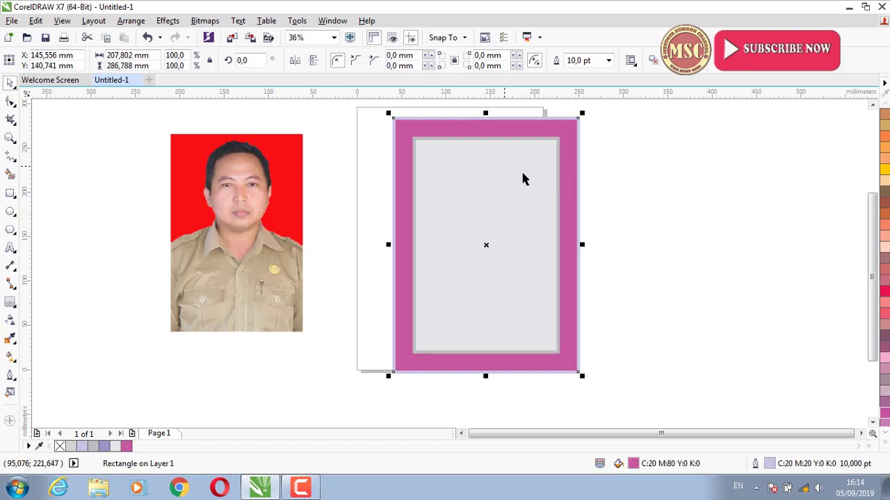 TUTORIAL MEMBUAT BINGKAI FOTO DI COREL DRAW X7 - YouTube