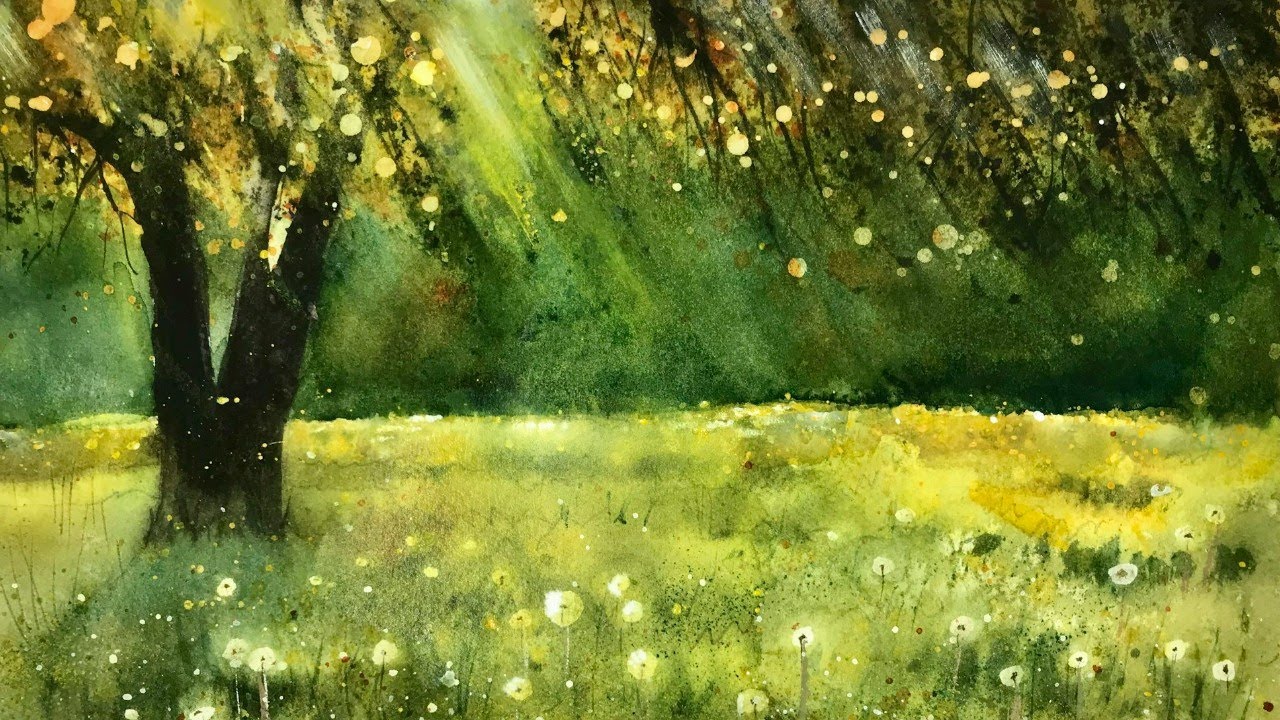 Creating Stunning Sun Rays In Watercolour: Atmospheric Landscape ...