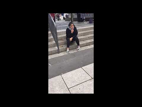 Turkish girl smoking spitting