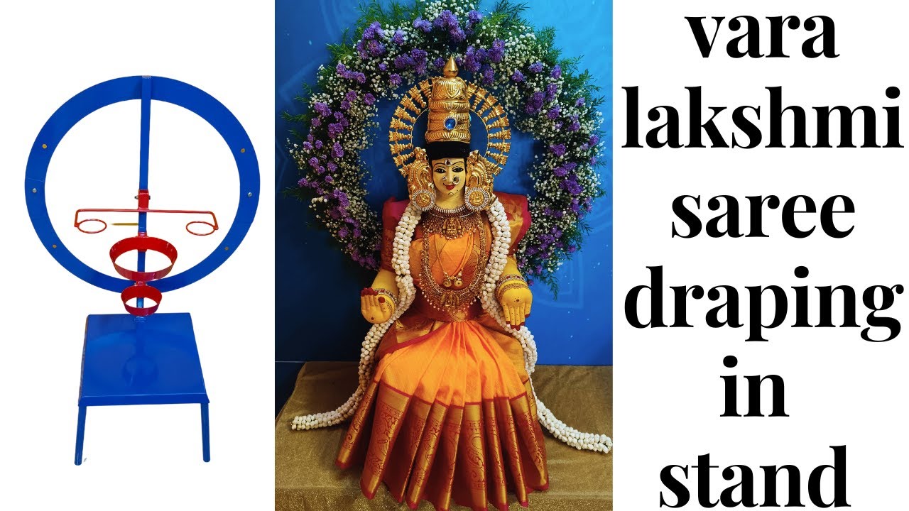 Quick and Easy Varamahalakshmi saree draping | varamahalakshmi kalasha ...