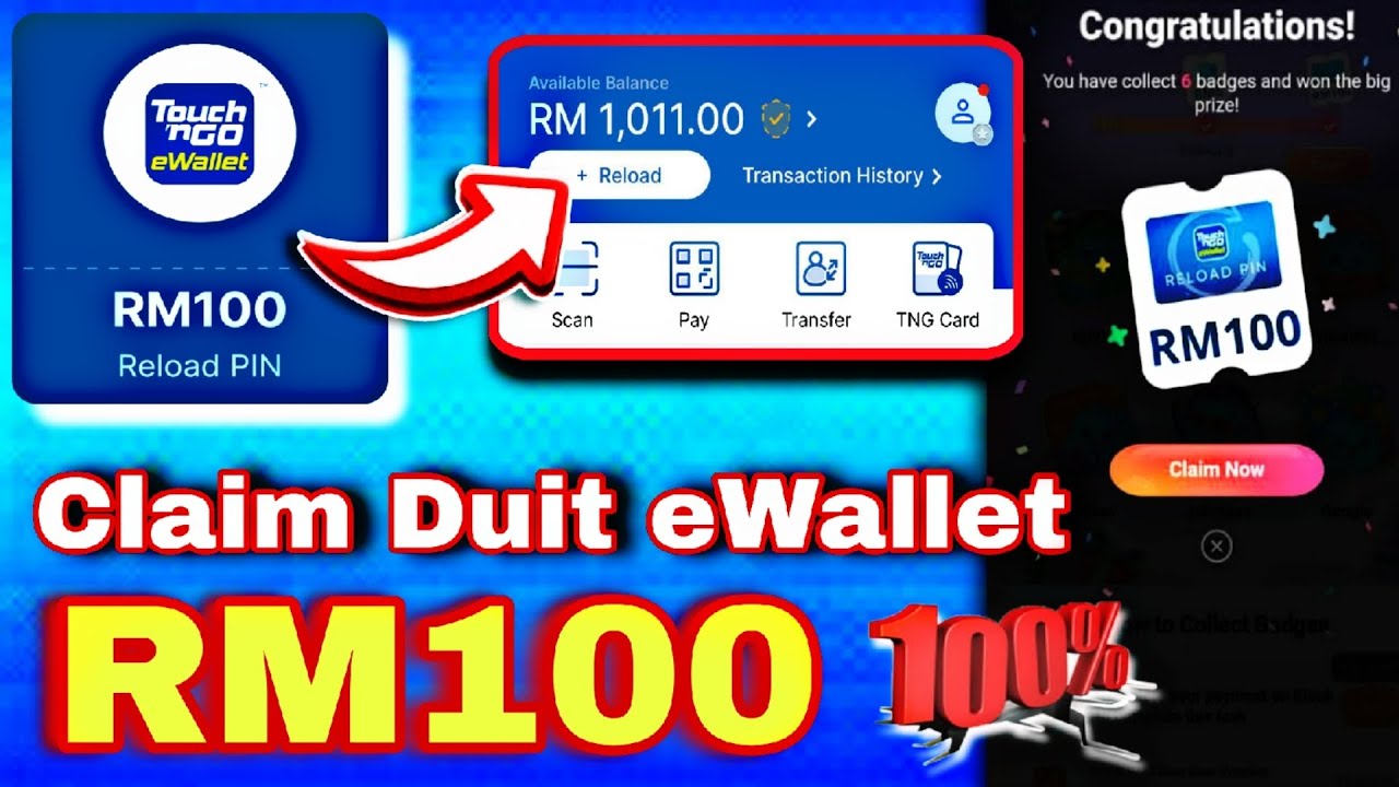 CEPAT !! claim eWallet kredit RM100 touch n go secara percuma 2024 ...