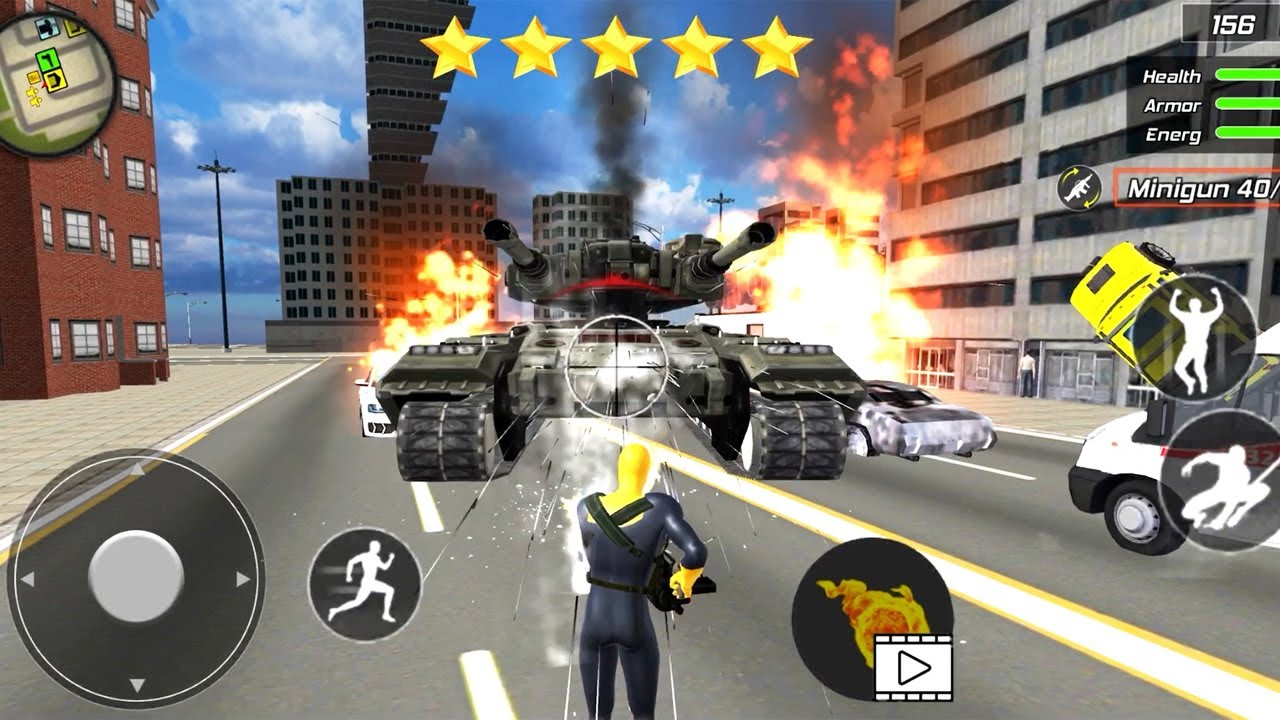 Spider Rope Hero Ninja Gangster City Battle - Flying Spider Hero Vs Robot Vs Tank | Android ...