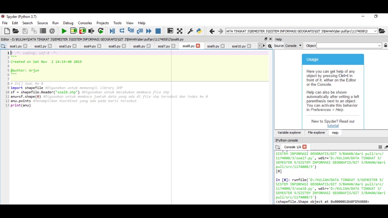 TUGAS 3 SISTEM INFORMASI GEOGRAFIS MEMBACA SHP FILE - YouTube