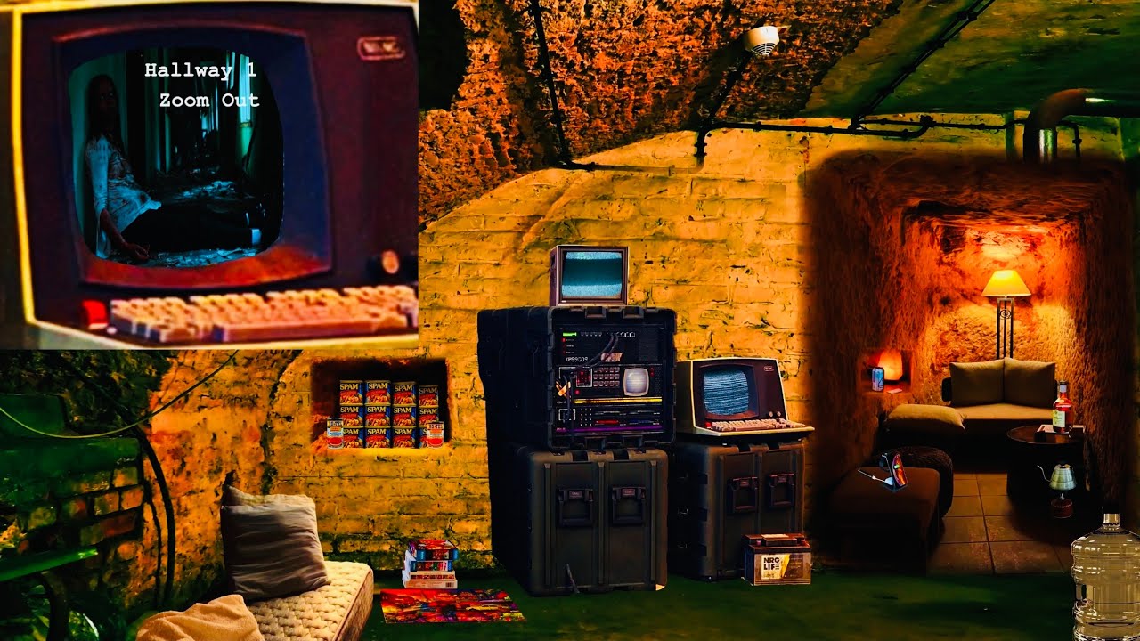 Zombie Apocalypse Panic Room w/ TV News & Surveillance Monitors ...