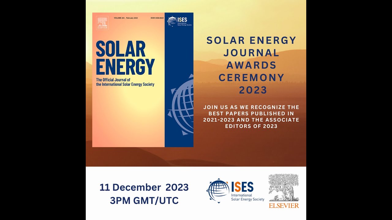 Solar Energy Journal Awards Ceremony 2023 - YouTube
