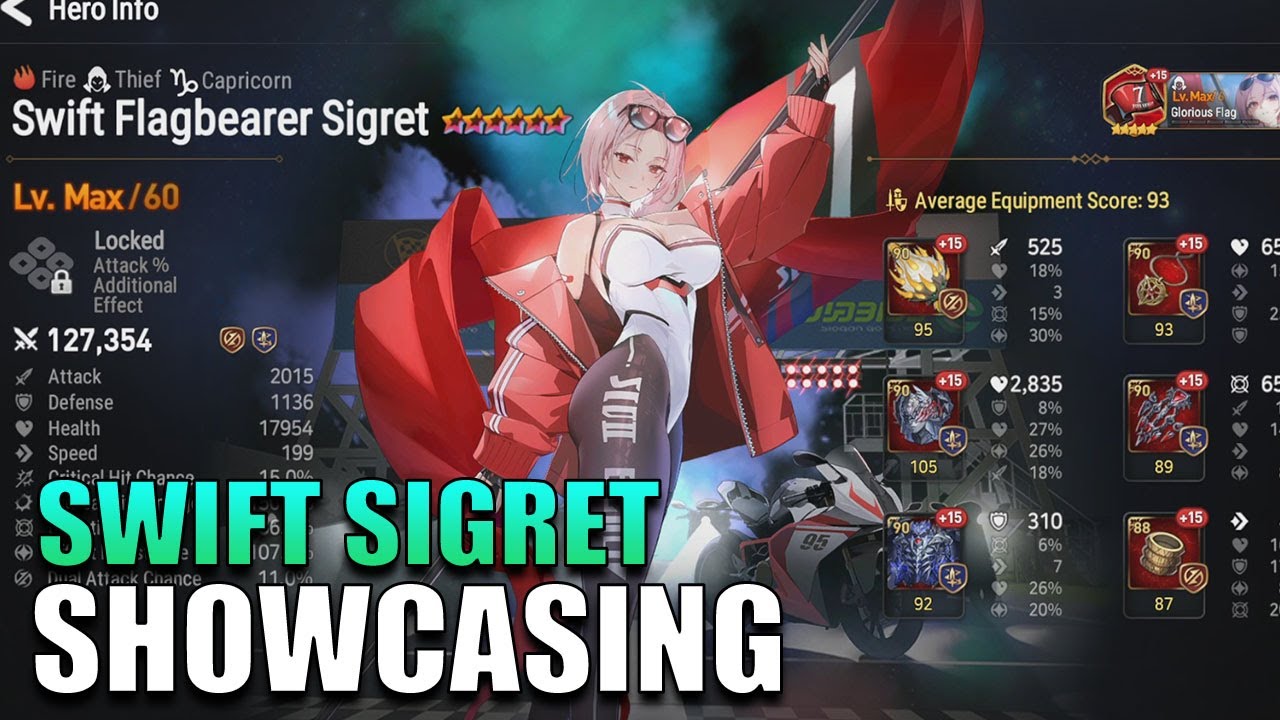 Riposte Swift Flagbearer Sigret in RTA Matches Test Build - Epic Seven ...