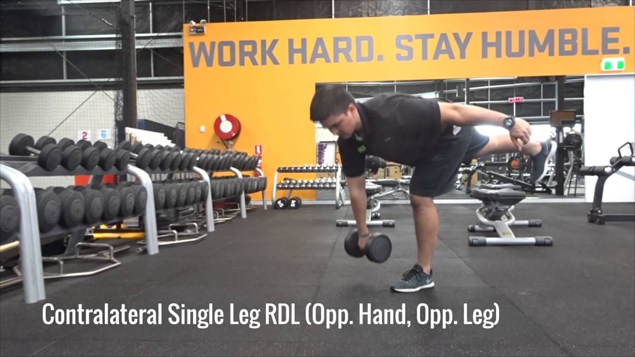 Single Leg RDL Ipsilateral and Contralateral - YouTube