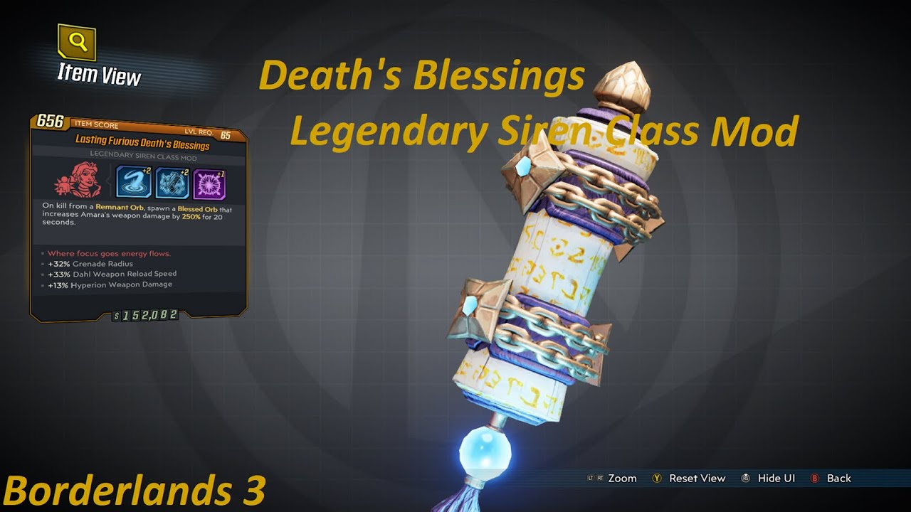 Borderlands 3: Death's Blessings, Amara "New" legendary skill class mod ...