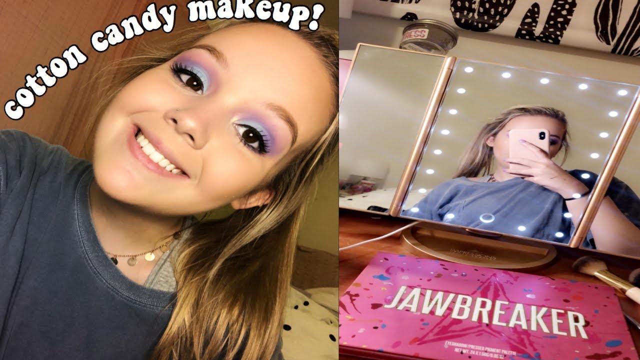 cotton candy makeup || jeffree star jawbreaker palette tutorial - YouTube