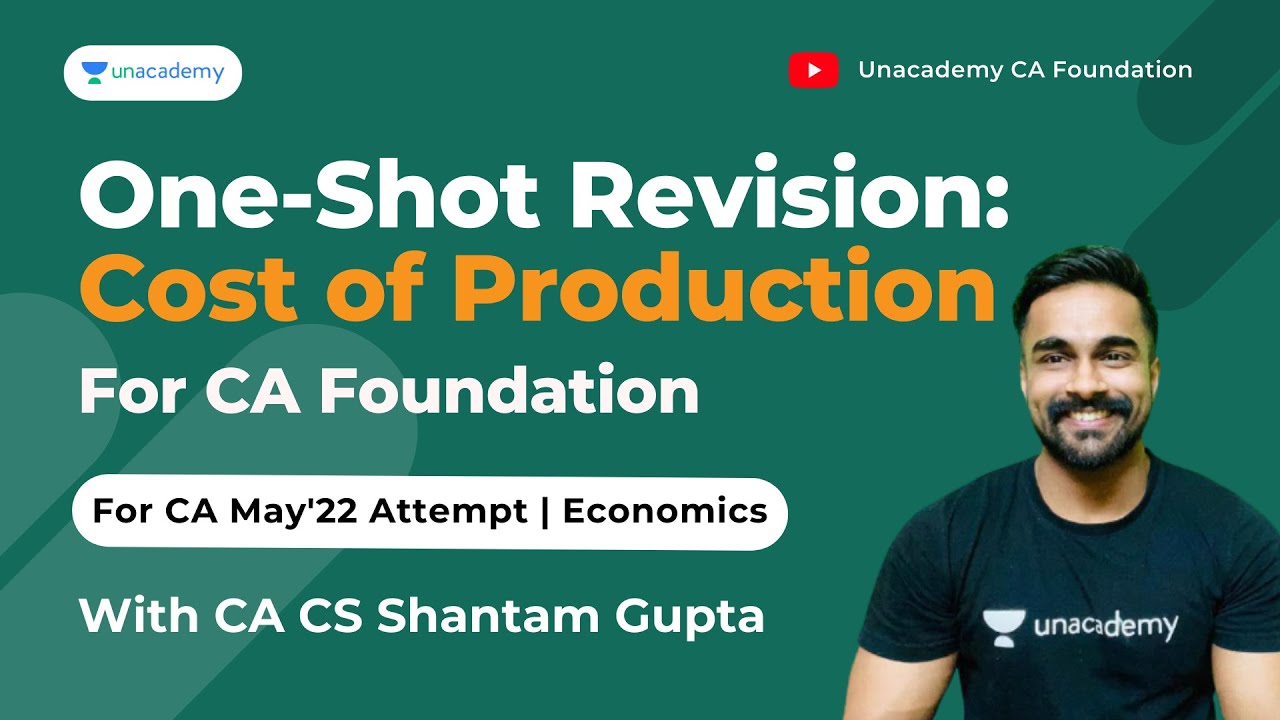 One-Shot Coverage | Cost of Production | For May'22 CA Foundation | CA ...