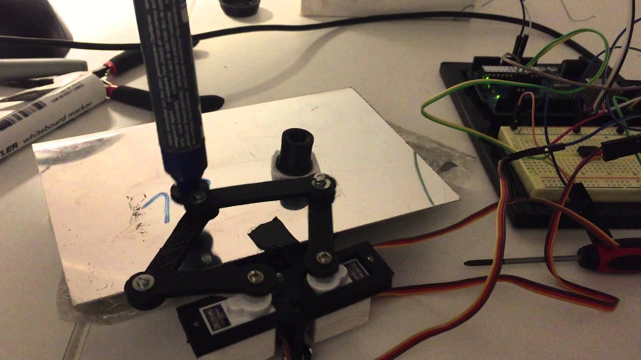 Whiteboard clock robot - YouTube