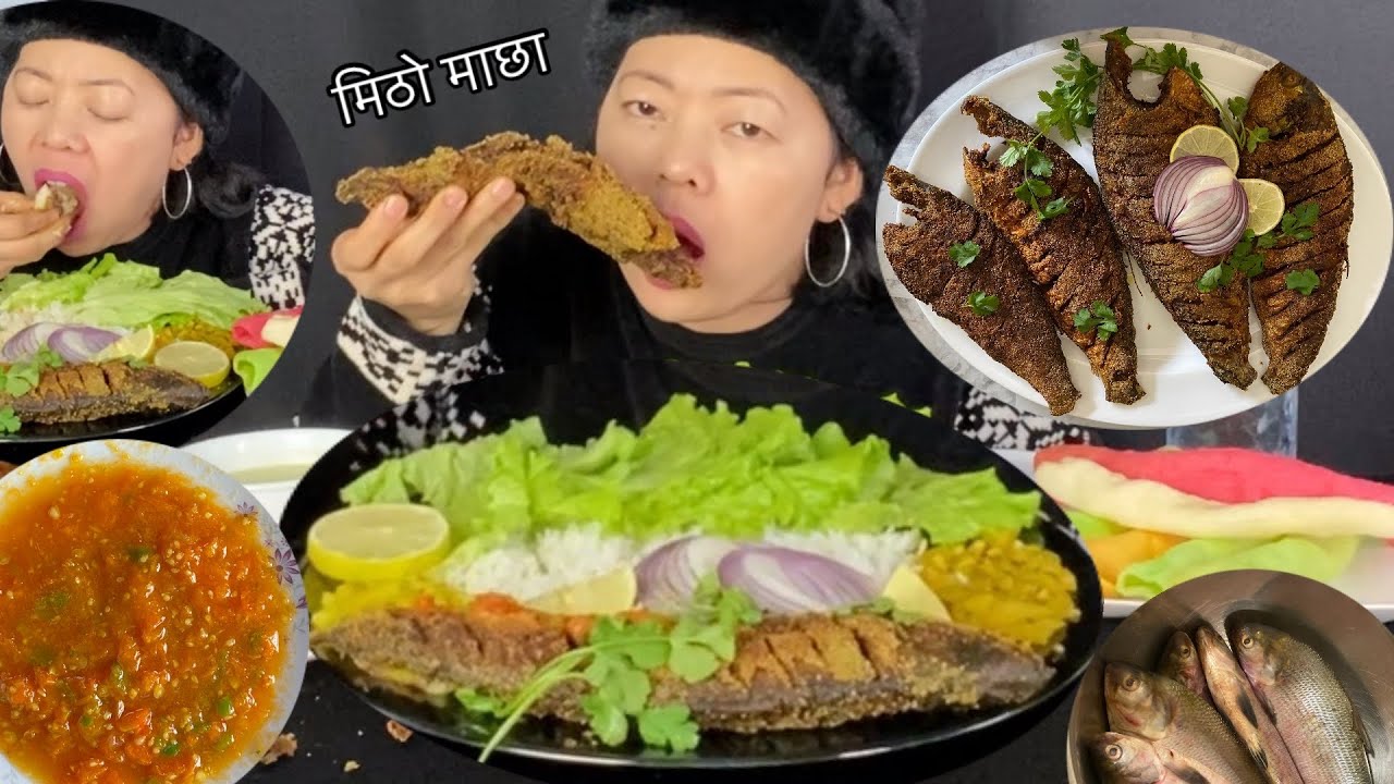whole fish eating, spicy fish, nepali mukbang, fish recipies, # ...