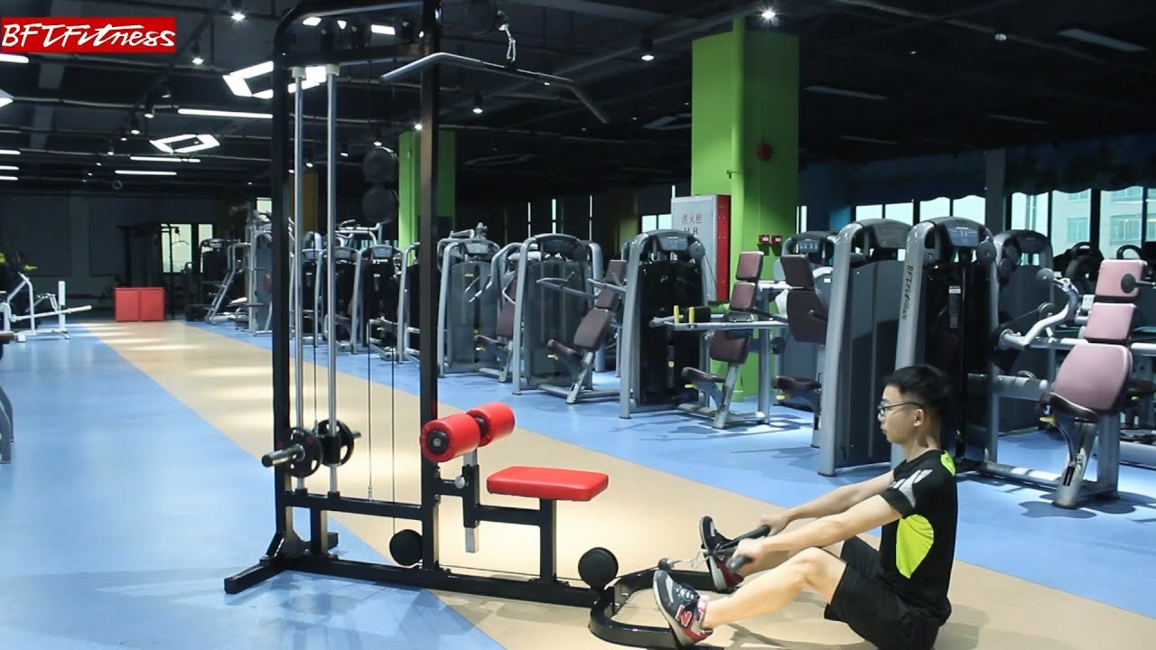 Lat Pulldown Seated Row Machine - Plate loaded Combination Fitness ...
