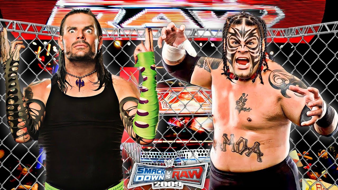 WWE Jeff Hardy vs Umaga Steel Cage match Raw | SmackDown vs Raw 2009 ...
