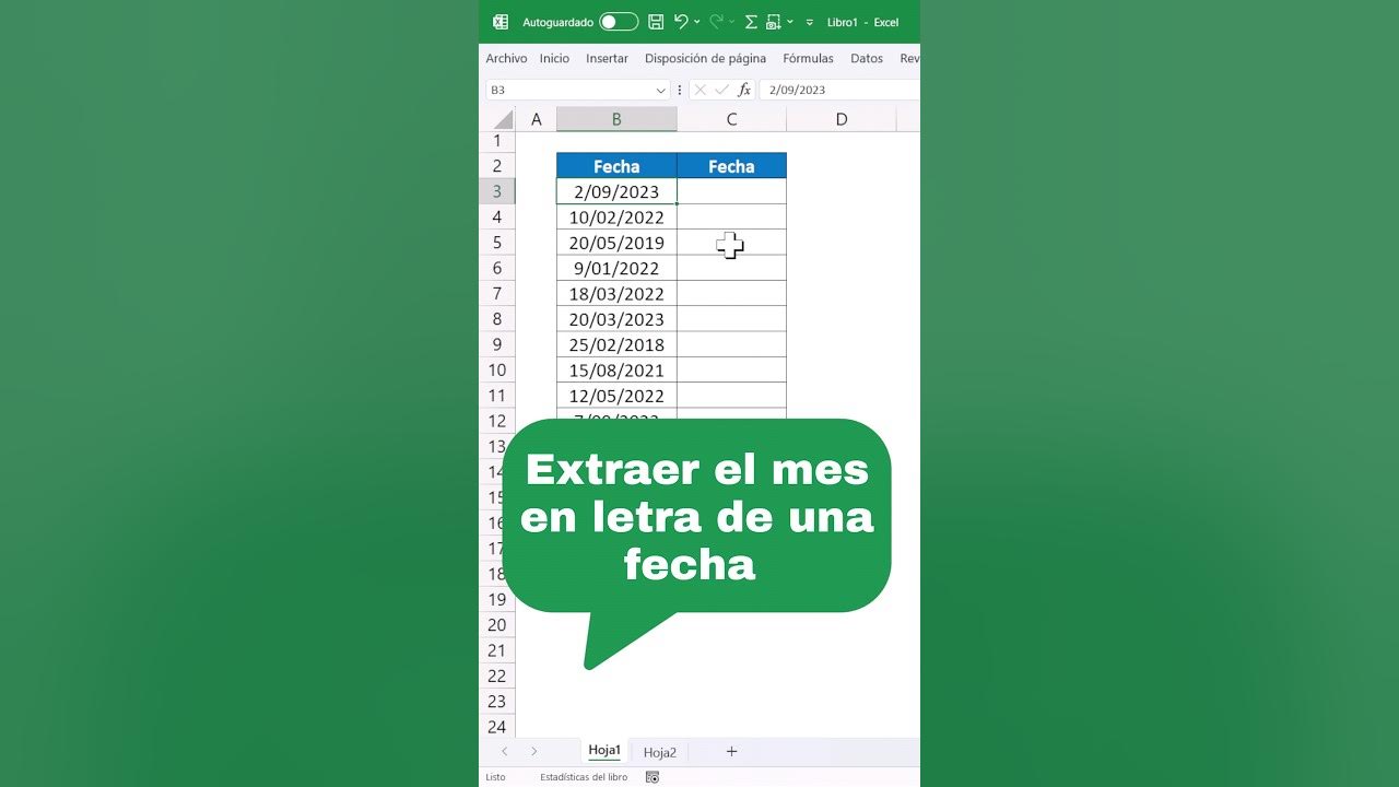 Extraer el mes en texto de una fecha en Excel #excel #exceltips - YouTube