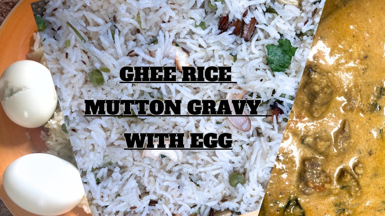 mutton gravy,peas ghee rice, egg Sunday lunch vlog/lunch recipes/potato ...