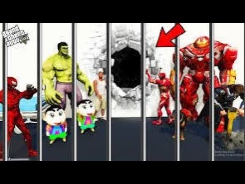 Franklin chop iron man hulk shin-chan in the jail - YouTube