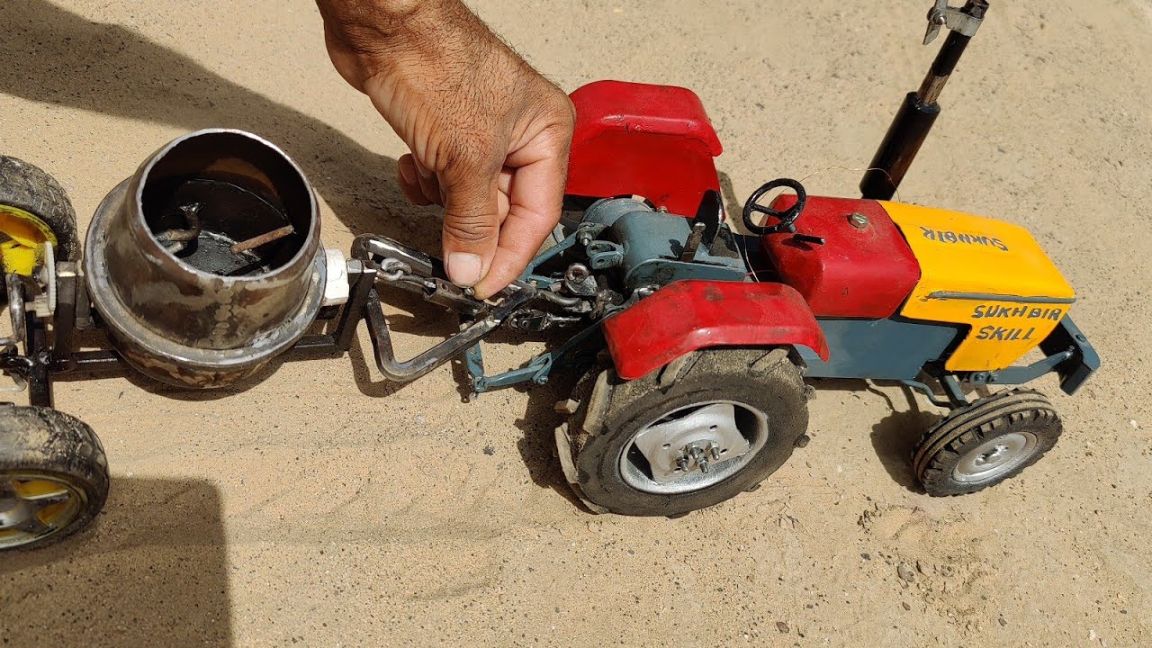 DIY Mini Cement Gravel Mixer science technology - YouTube