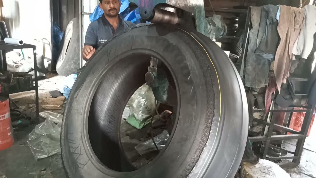 tractor tyre resoling first method | remould tractor tyre #tyreresoling ...
