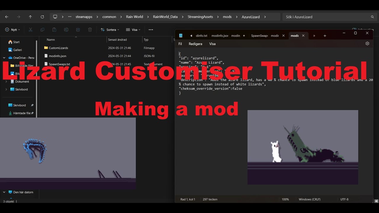 Lizard customiser tutorial part 2: Making a mod (BAD VERSION) - YouTube