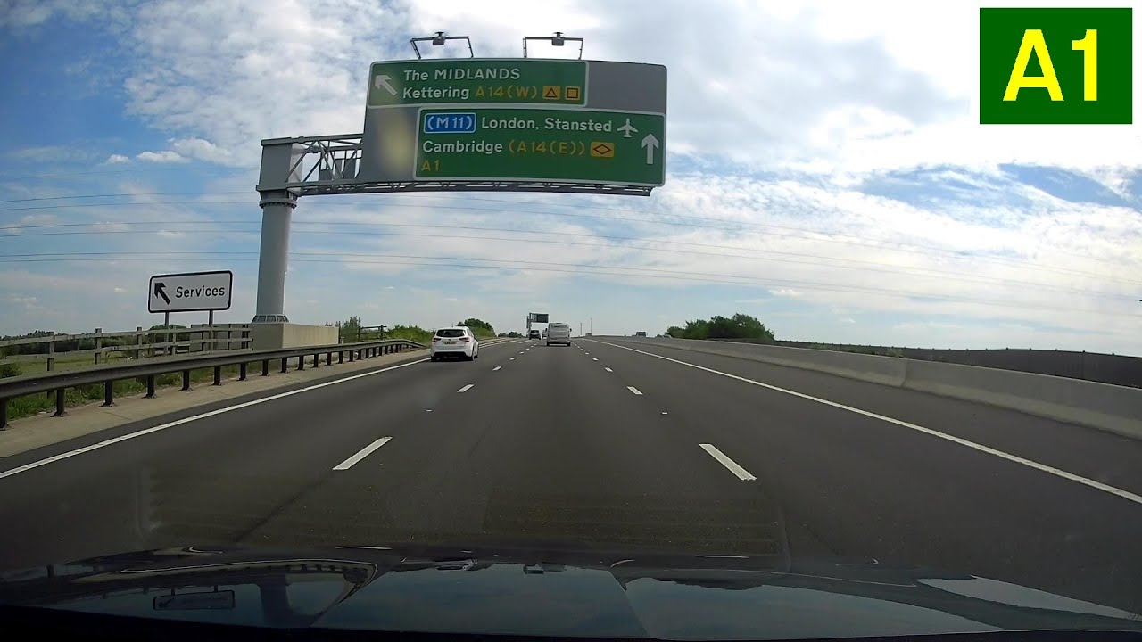A1 & A1(M) - Alconbury to Brampton (A14/A141) - YouTube