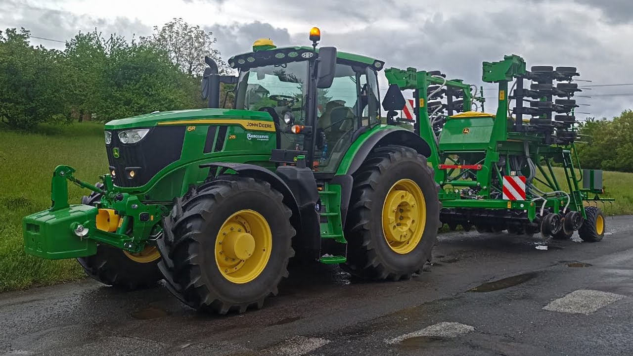 John Deere 6R 215 + John Deere 750A/POV/GoPro/driver view/ @AGROSERVIS ...