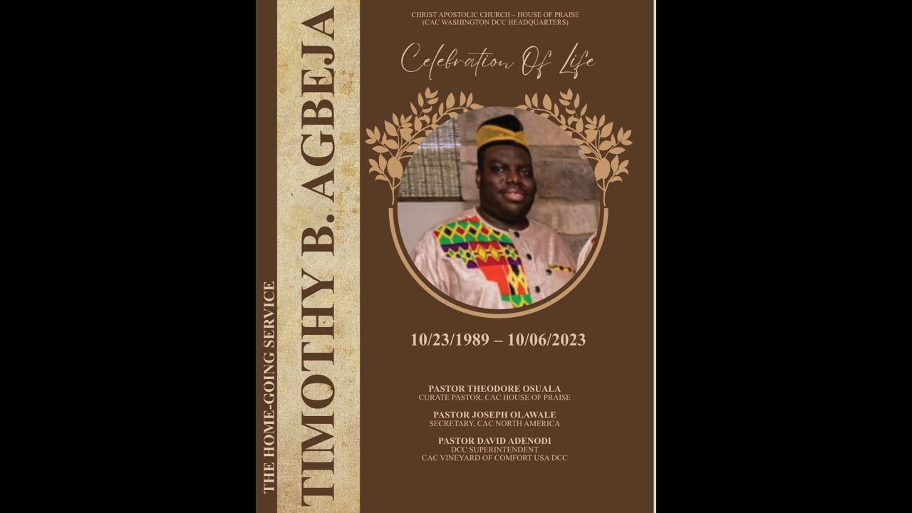 CAC House of Praise - Service of Songs for Timothy Bolade Agbeja - YouTube