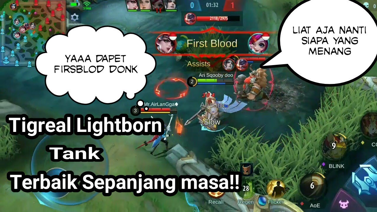 Tigreal LIGHTBORN Tank Terbaik Di LAND OF DOWN!!! - YouTube