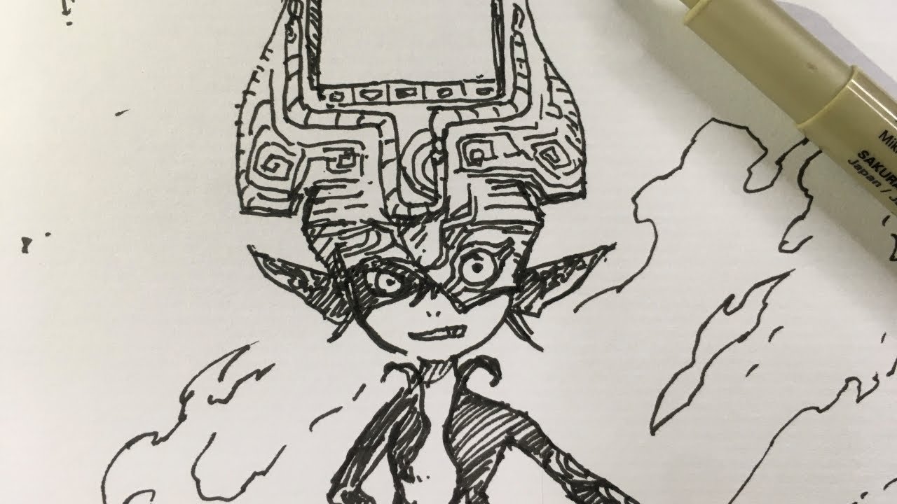 미드나 손그림 그리기(Midna Pen Drawing) - YouTube