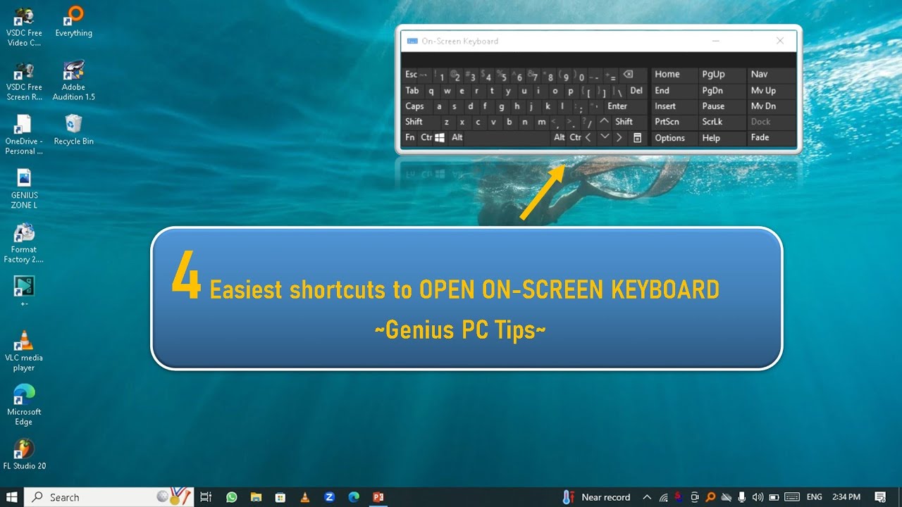 Four Easiest Shortcuts to OPEN ON-SCREEN KEYBOARD~ Genius PC 💻 Tips ...