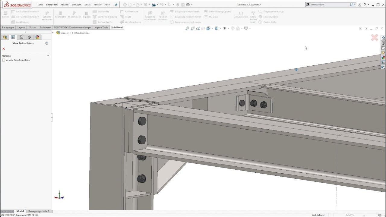 Creating bolted steel connections in SOLIDWORKS with SolidSteel ...