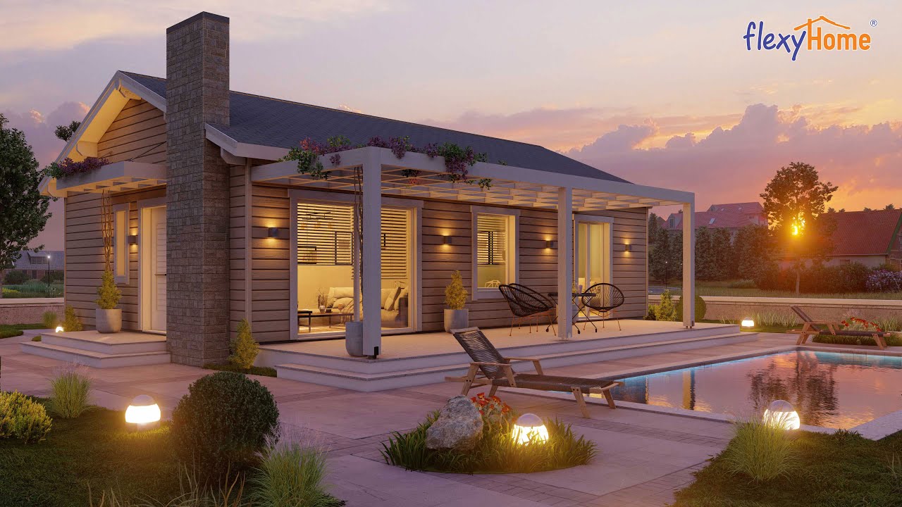 Kofinas prefabricated houses flexyhome series IF-81 - YouTube