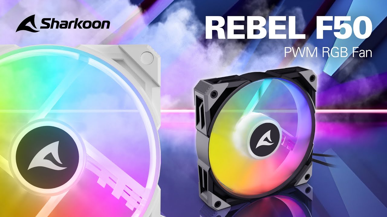 Sharkoon REBEL F50 PWM RGB Fan - YouTube