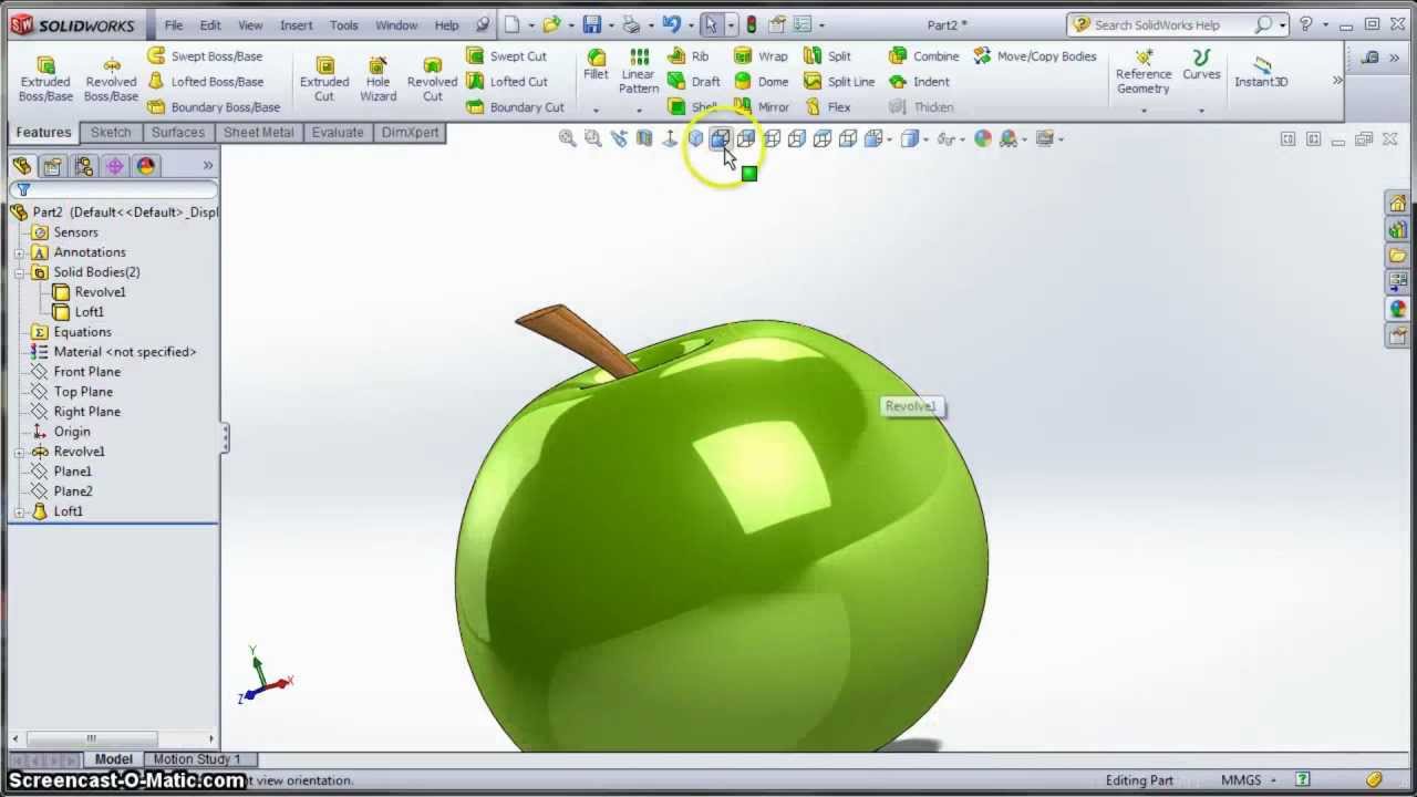 SolidWorks Revolve Loft YouTube SolidWorks Revolve Loft YouTube